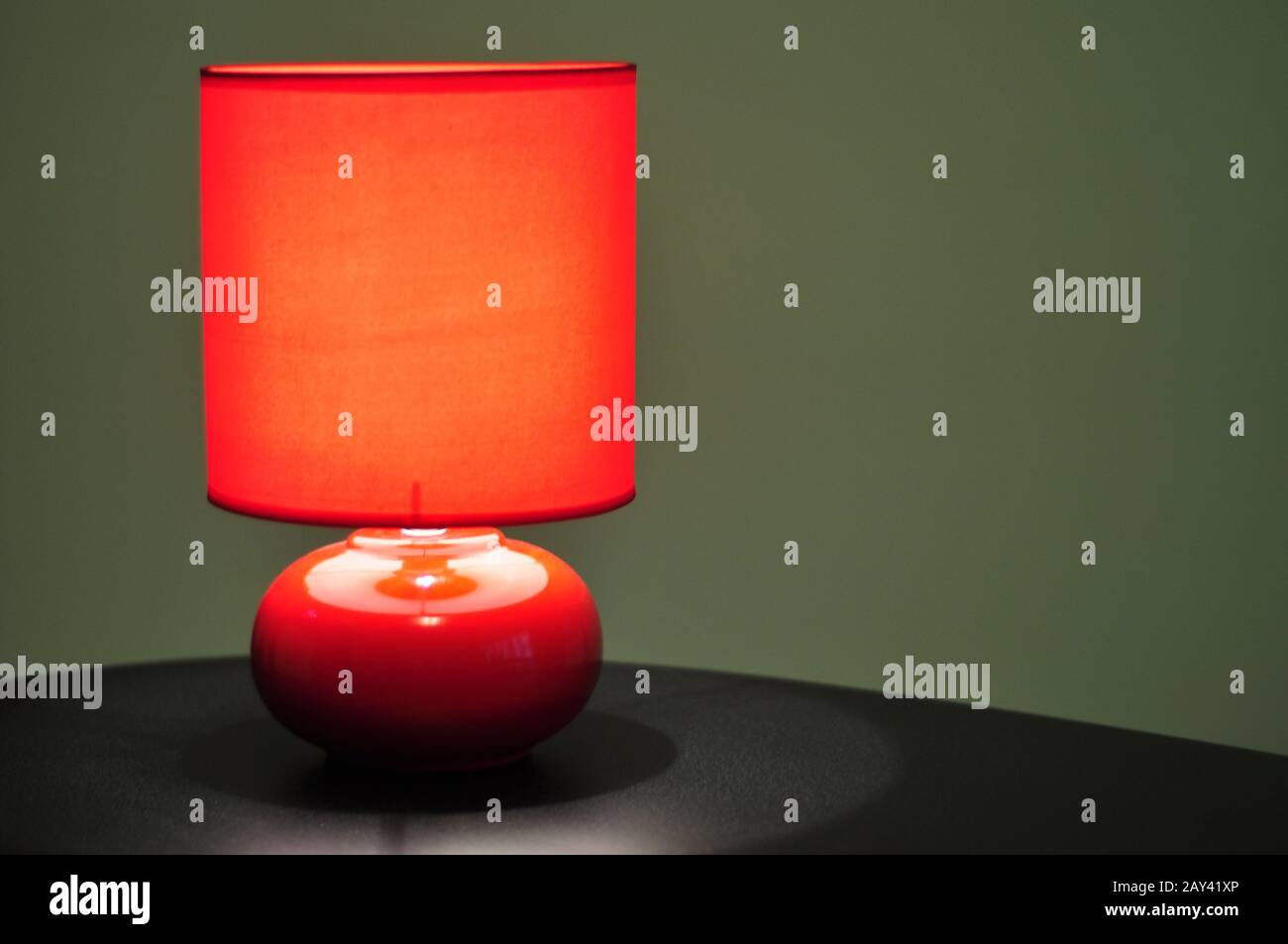 Red table lamp Stock Photo - Alamy