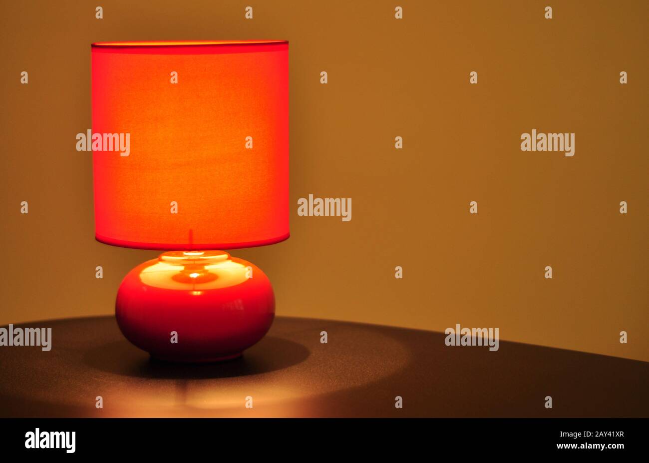 Red table lamp Stock Photo - Alamy