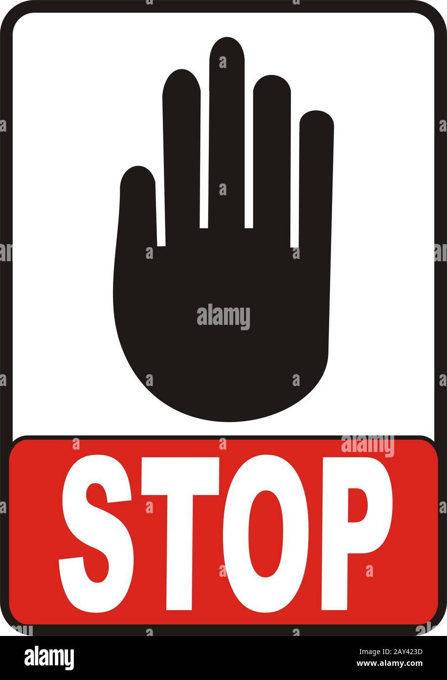 Handprint symbol warning sign hi-res stock photography and images - Alamy