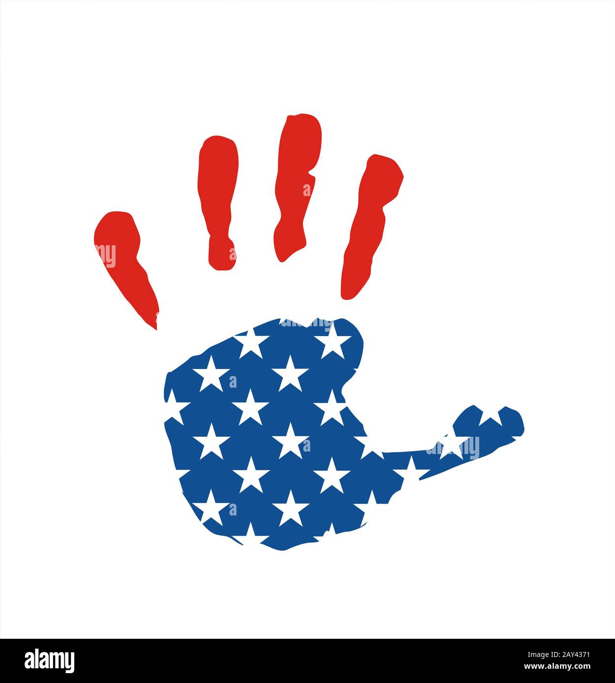 usa flag hand Stock Photo - Alamy