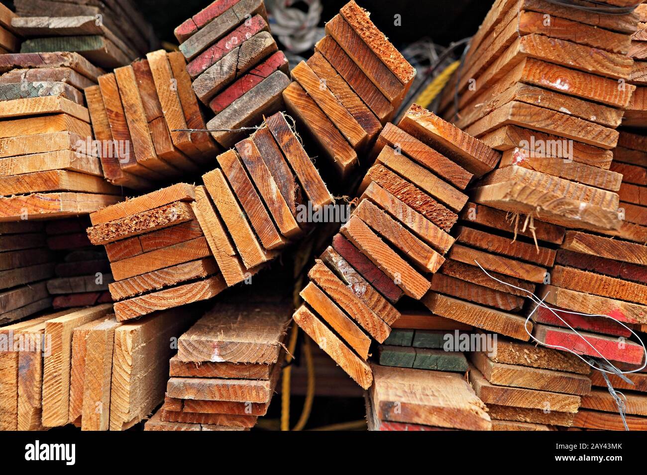 Stacked Construction Wood Stock Photo - Alamy