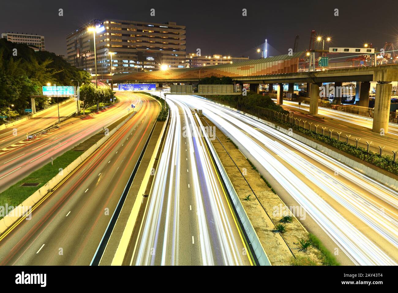 highway at night Stock Photo - Alamy