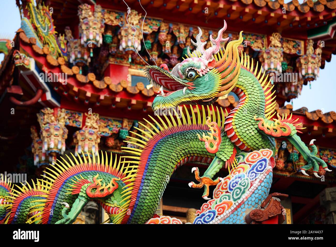 Asian temple dragon Stock Photo - Alamy