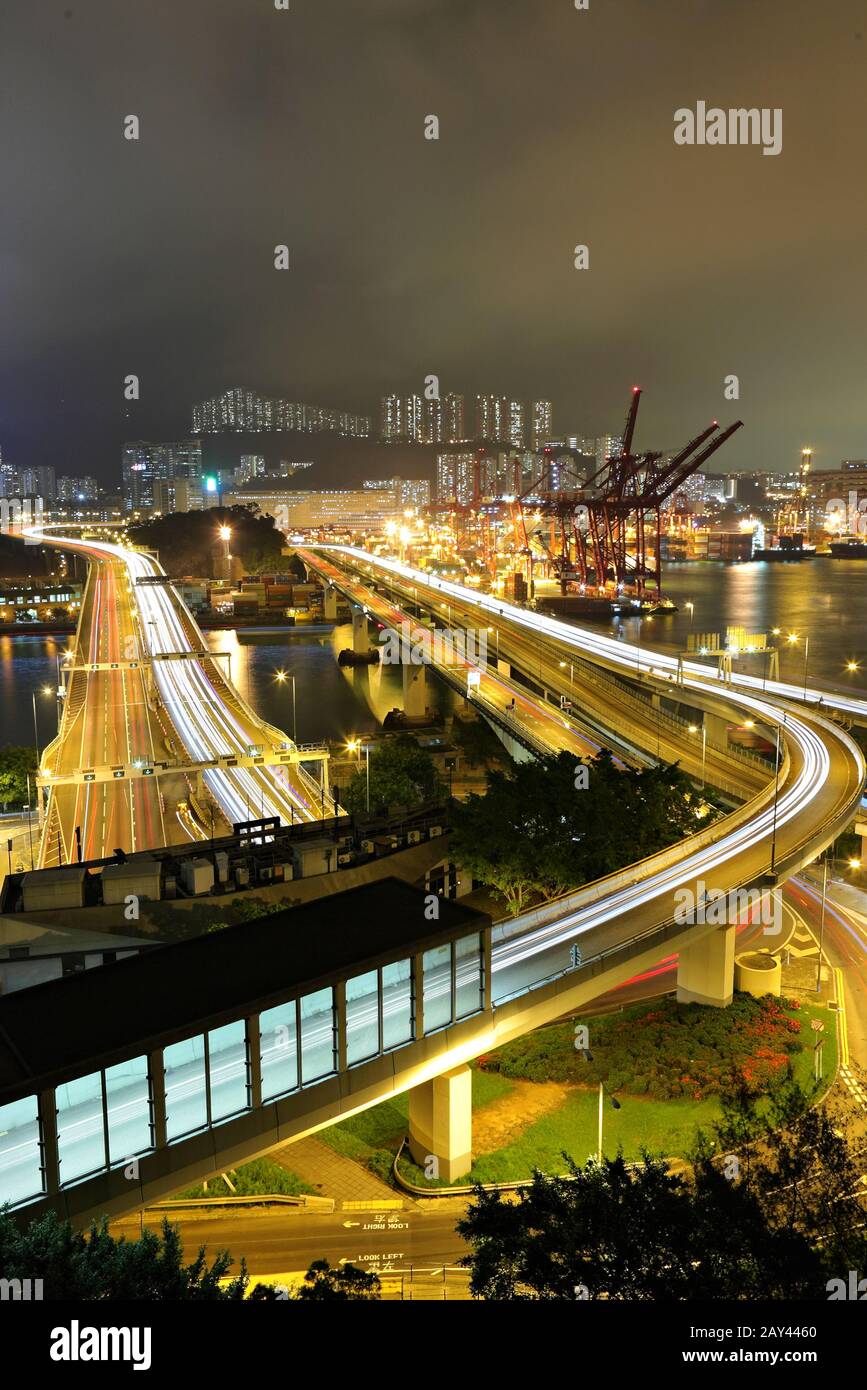 Cargo Terminal and highway Stock Photo - Alamy