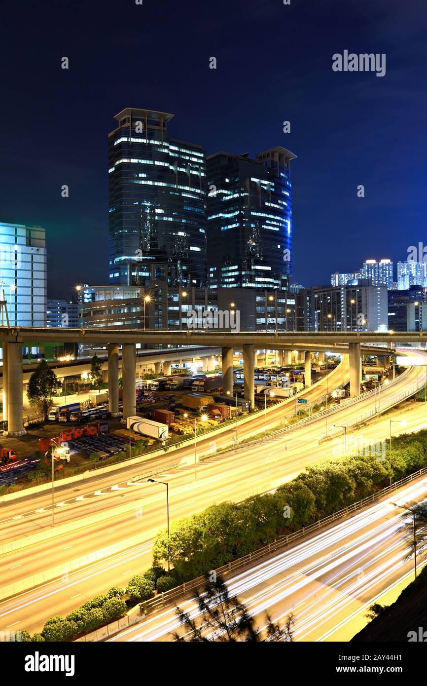 traffic and highway at night Stock Photo - Alamy