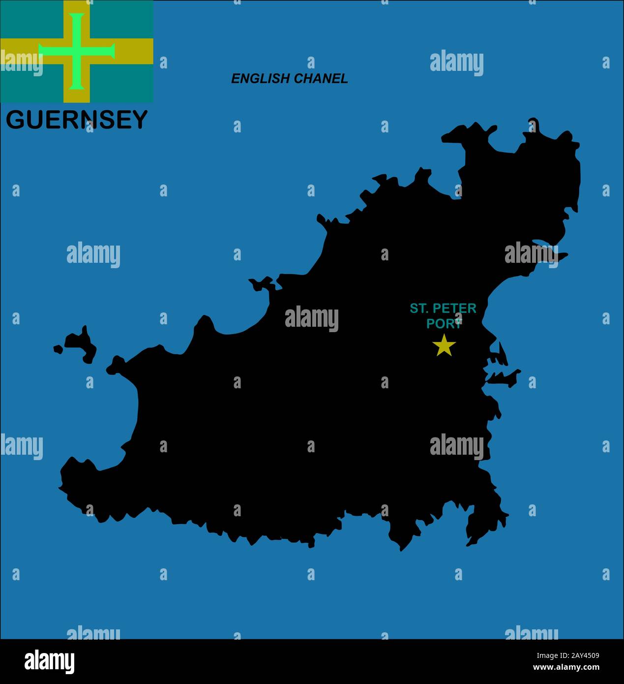 Map of guernsey hi-res stock photography and images - Alamy