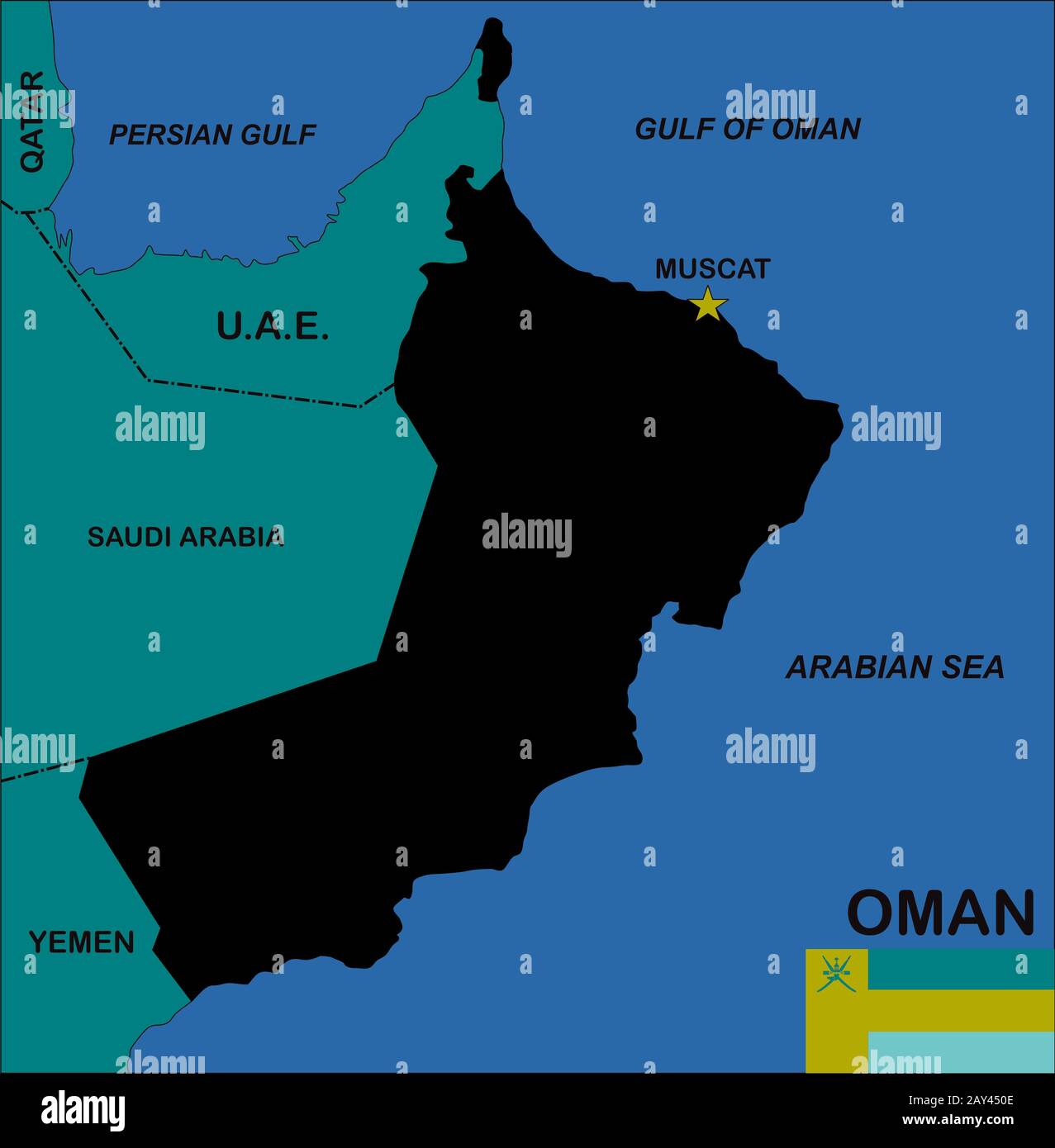 Oman map hi-res stock photography and images - Alamy