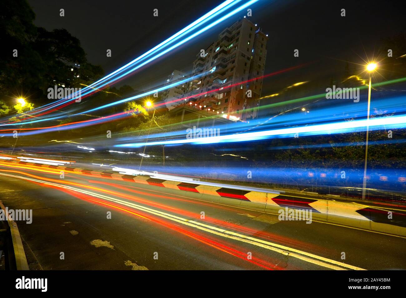 light trails on highway Stock Photo - Alamy
