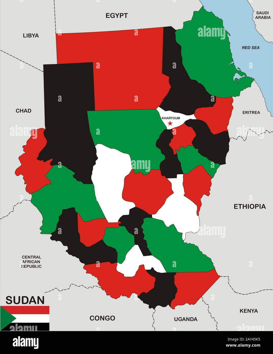 Sudan map hi-res stock photography and images - Alamy