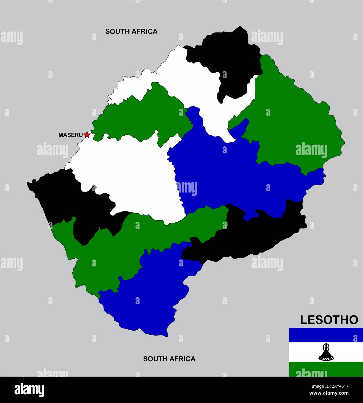 Lesotho political map hi-res stock photography and images - Alamy