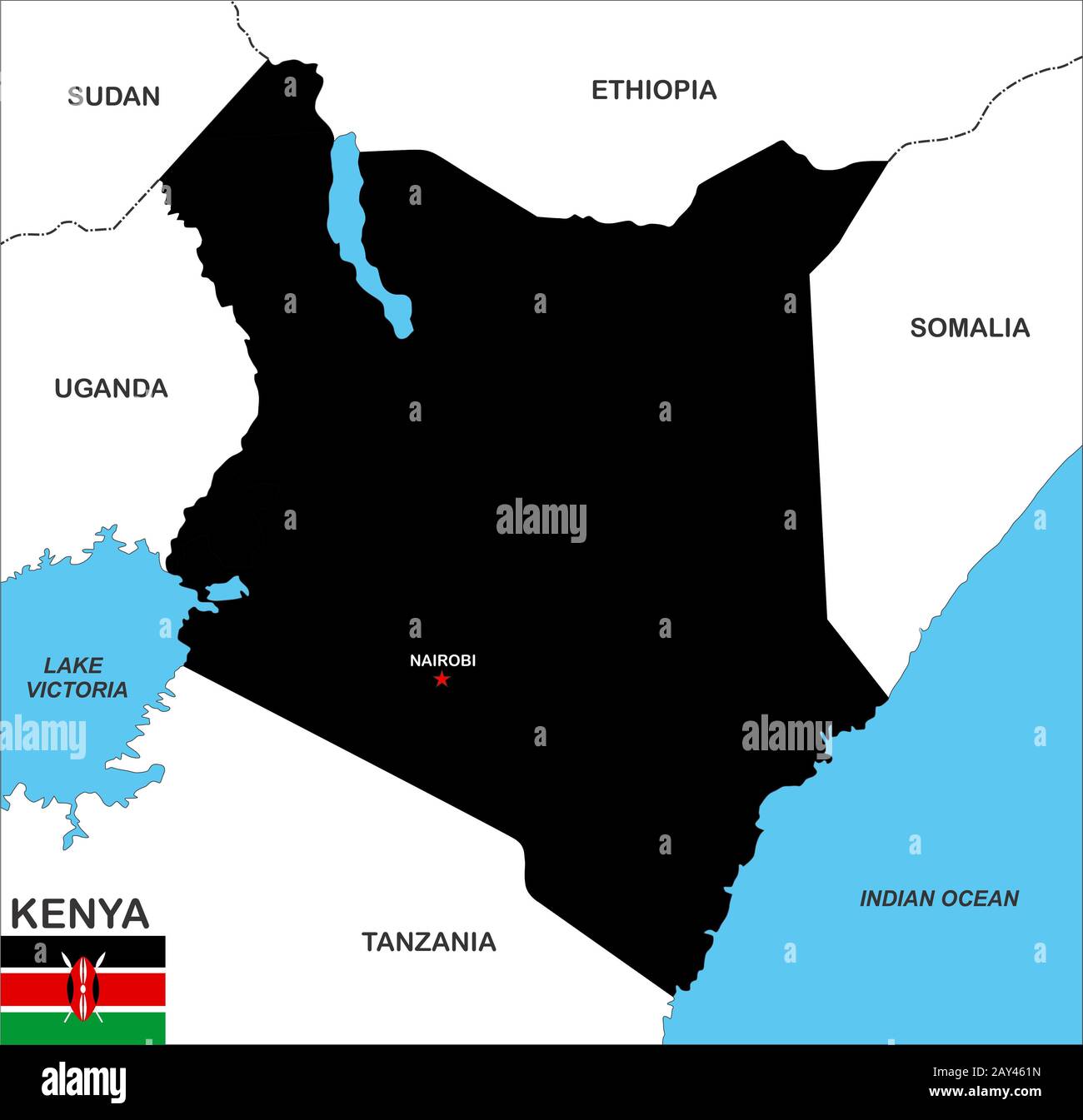 Kenya map hi-res stock photography and images - Alamy