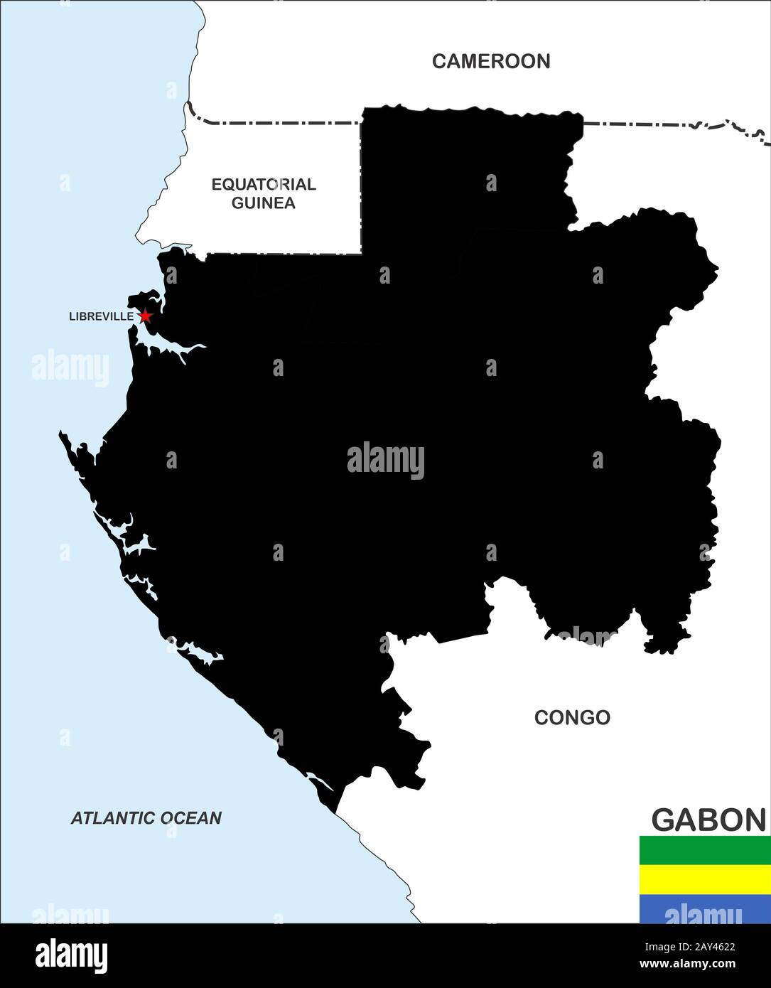 Gabon map hi-res stock photography and images - Alamy