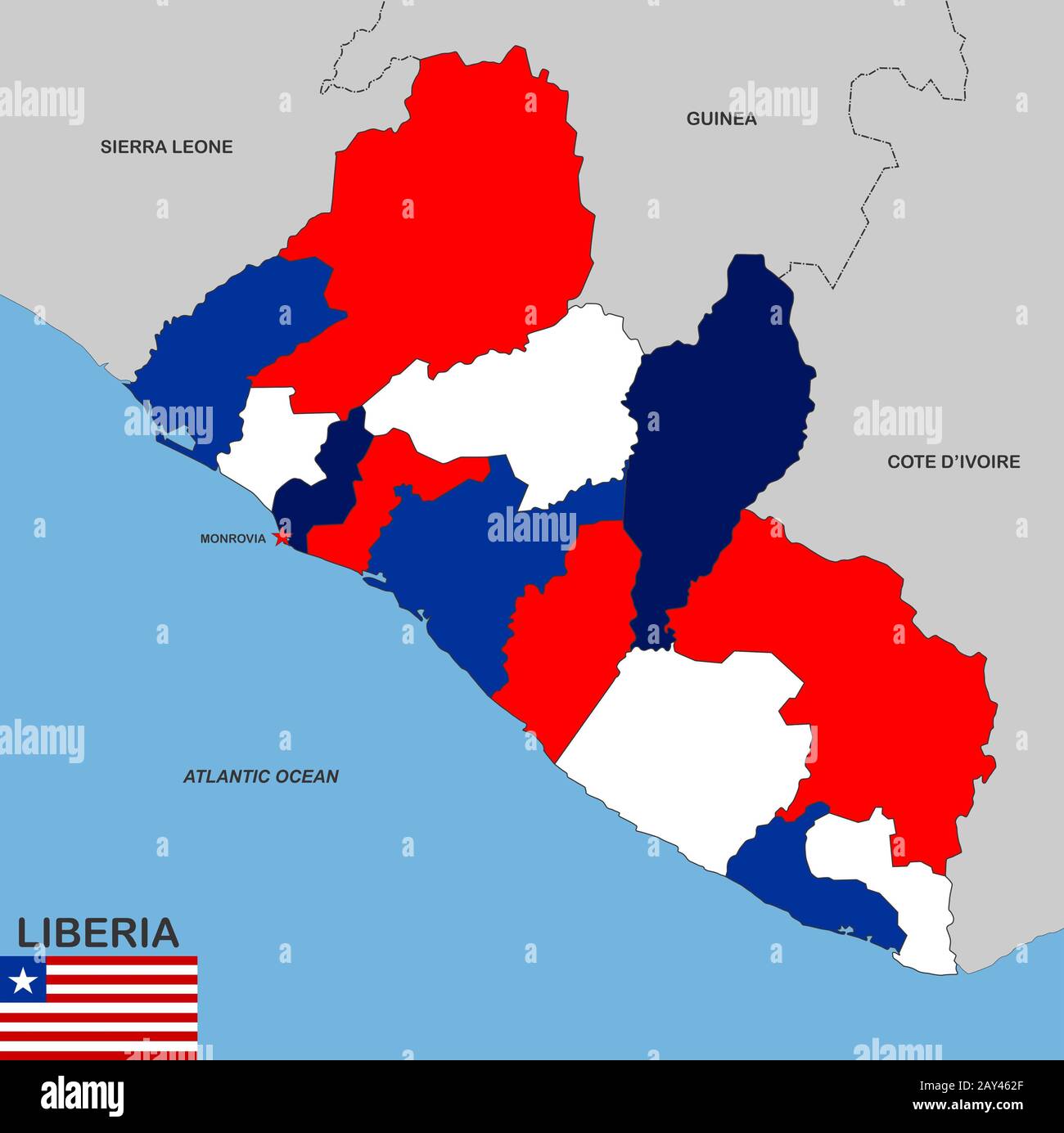 Liberia map hi-res stock photography and images - Alamy
