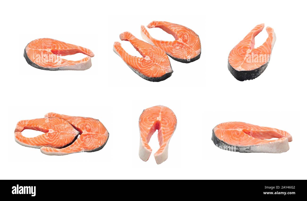 raw salmon collage Stock Photo - Alamy