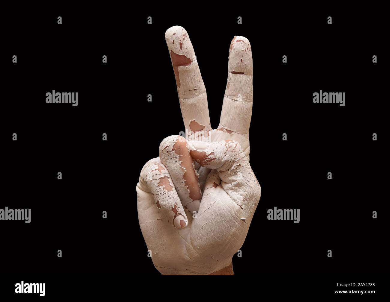 Hand making the V sign Stock Photo - Alamy