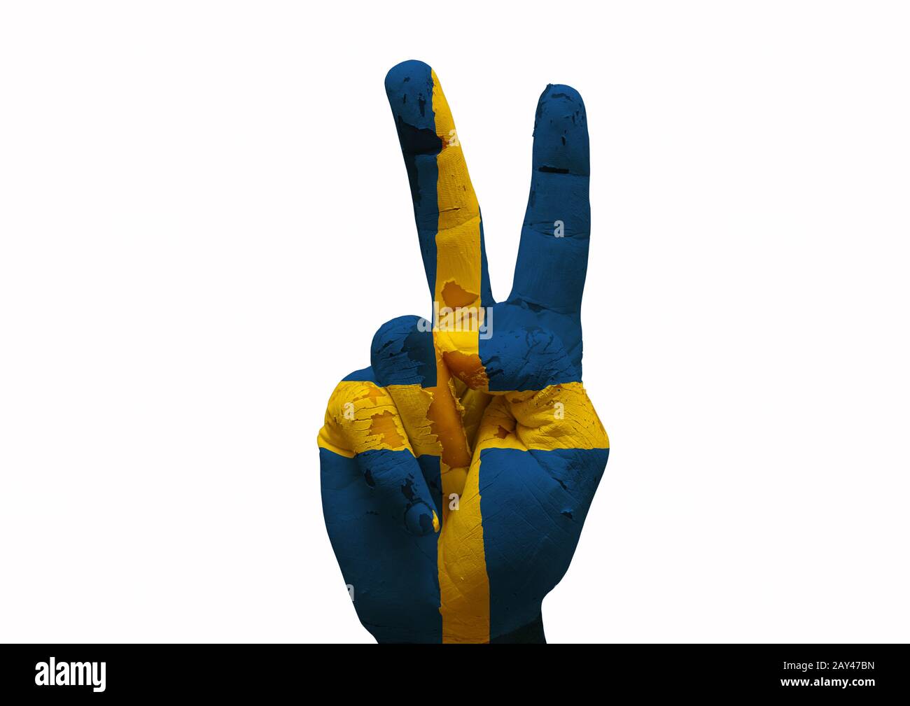 Hand making the V sign Stock Photo - Alamy