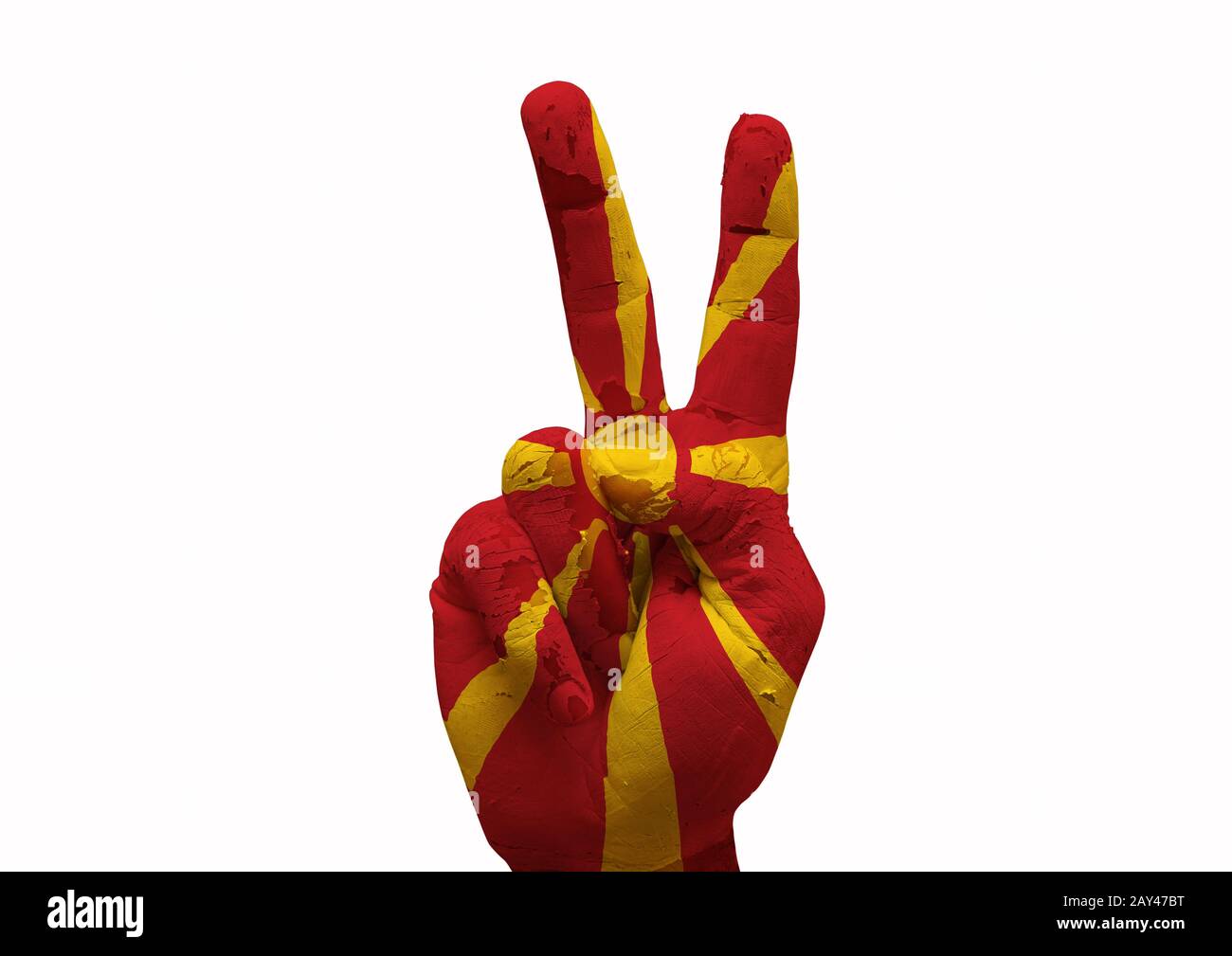 Hand making the V sign Stock Photo - Alamy