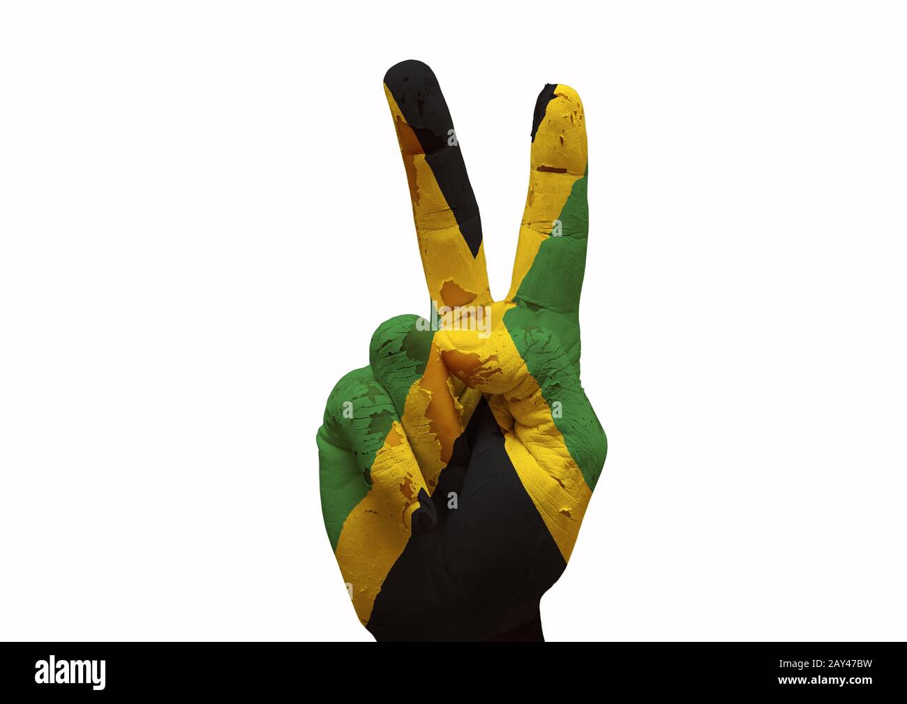 Hand making the V sign Stock Photo - Alamy