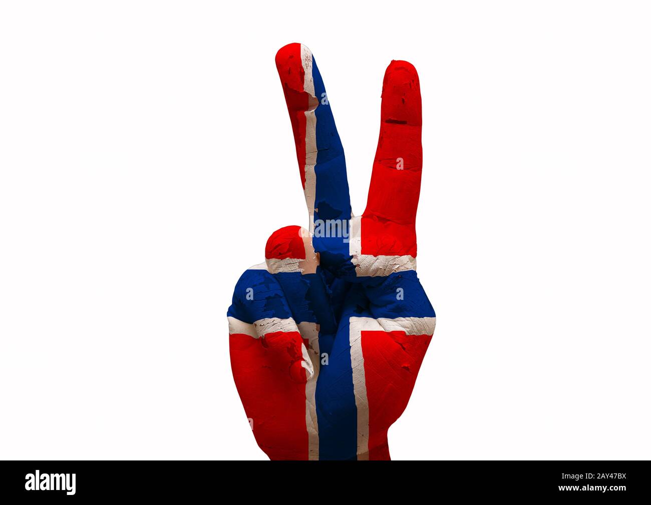 Hand making the V sign Stock Photo - Alamy