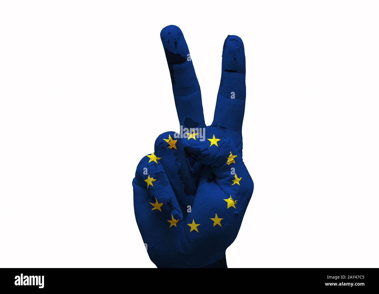 Hand making the V sign Stock Photo - Alamy