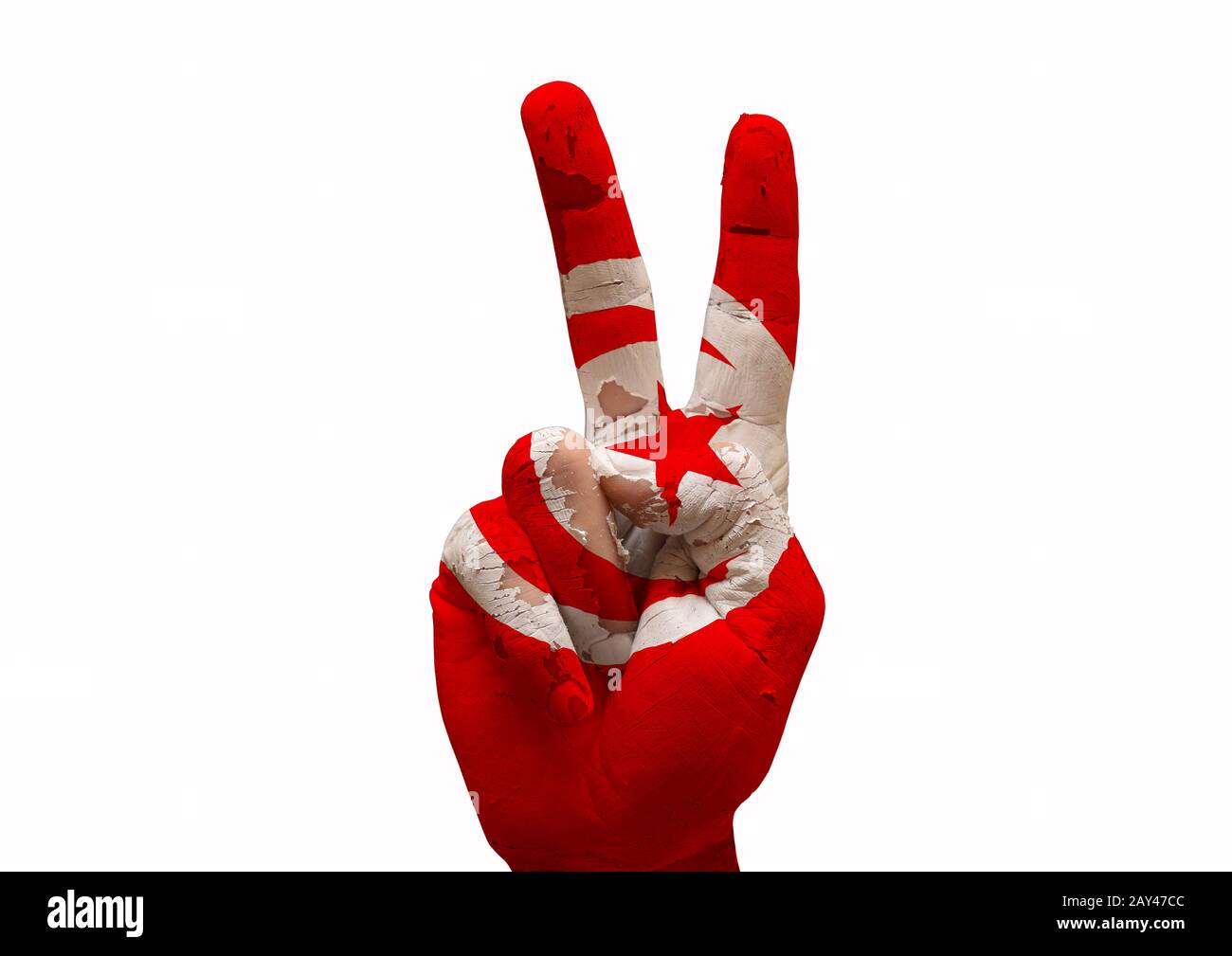 Hand making the V sign Stock Photo - Alamy