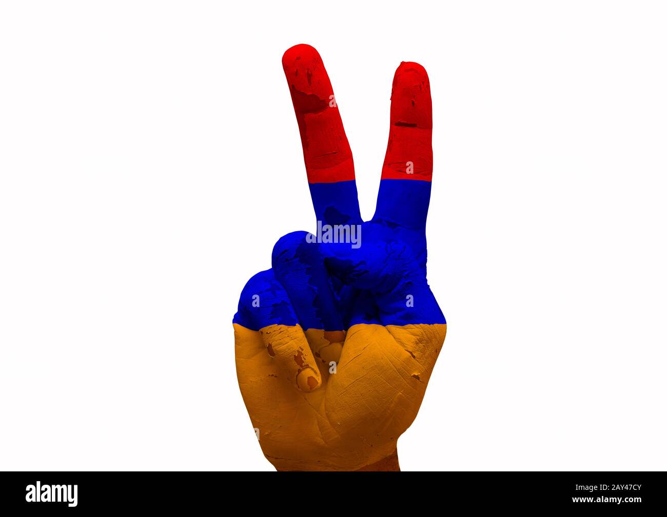 Hand making the V sign Stock Photo - Alamy