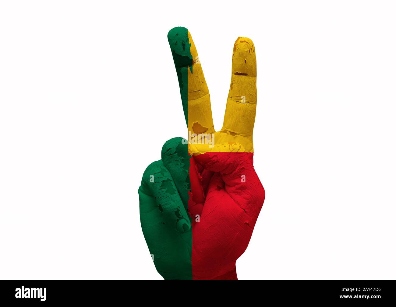 Hand making the V sign Stock Photo - Alamy