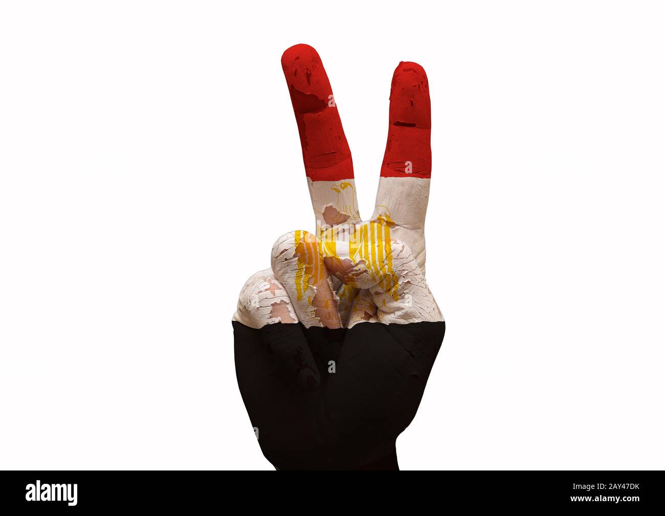 Hand making the V sign Stock Photo - Alamy