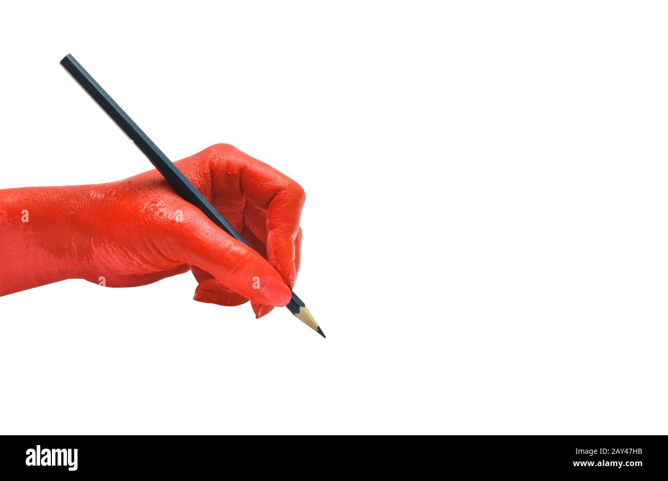 Woman write red pen hi-res stock photography and images - Alamy