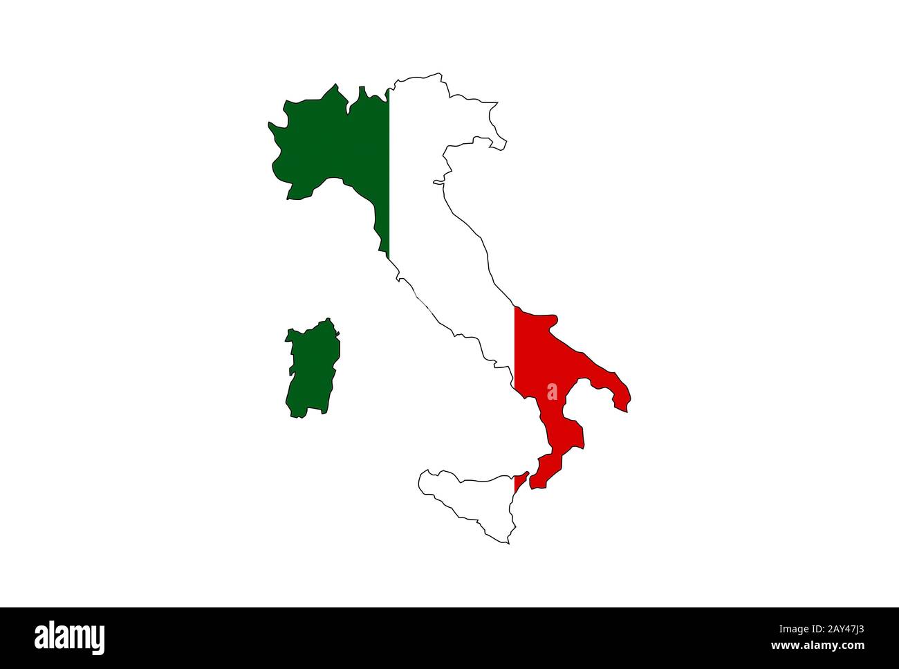 italy flag map Stock Photo - Alamy