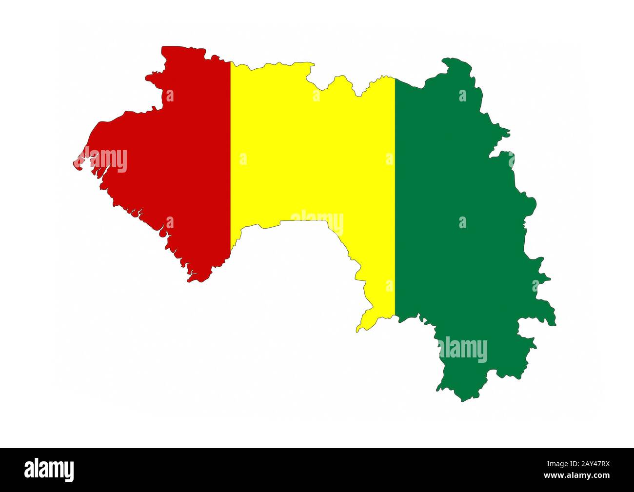 guinea flag map Stock Photo - Alamy