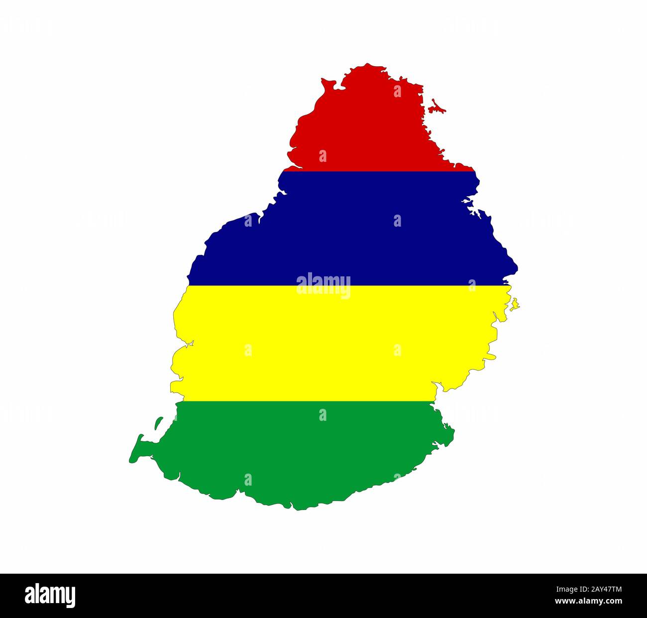 mauritius flag map Stock Photo - Alamy