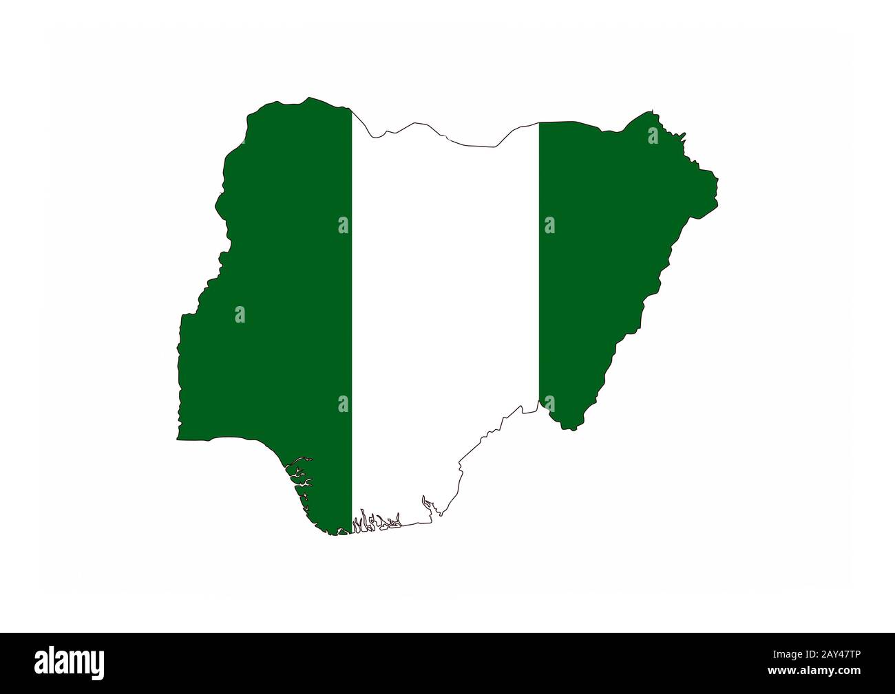 nigeria flag map Stock Photo - Alamy