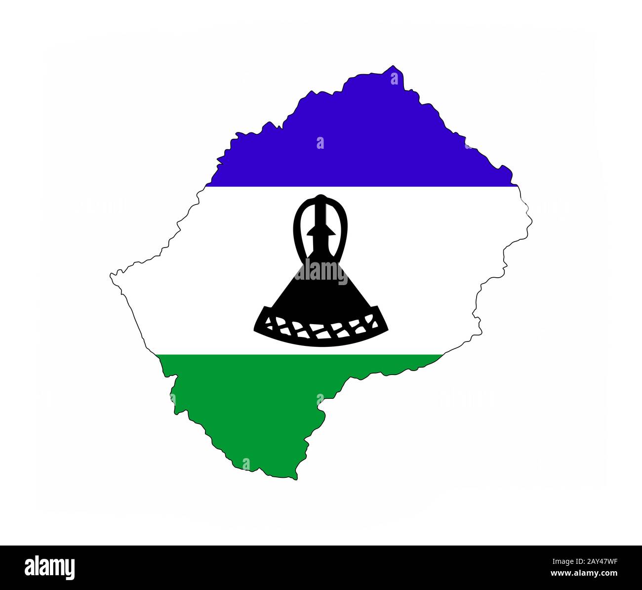 lesotho flag map Stock Photo - Alamy