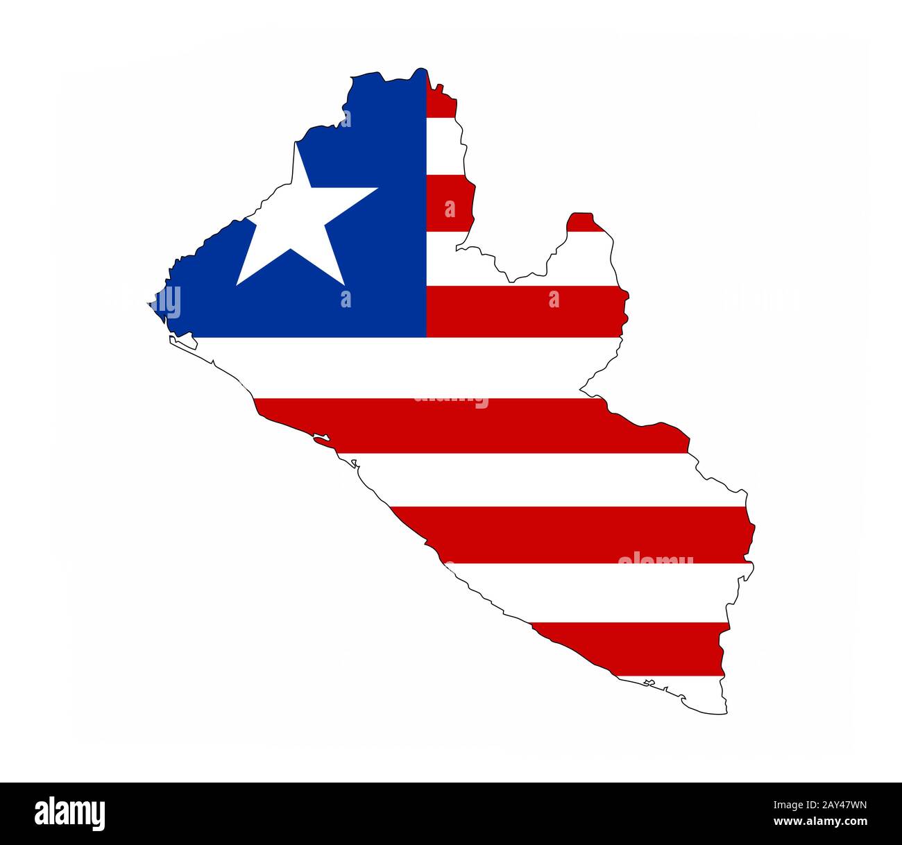 liberia flag map Stock Photo - Alamy