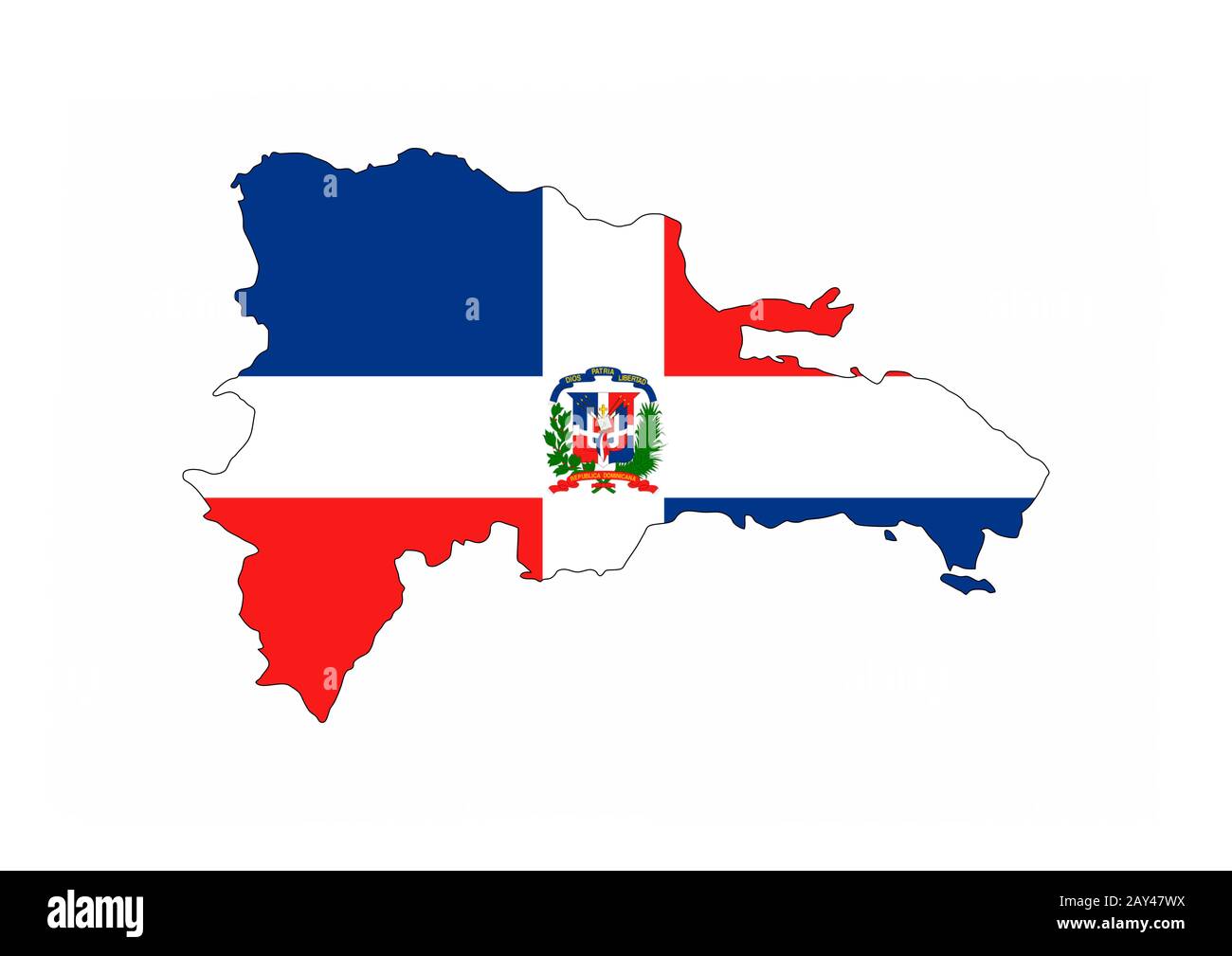 dominican republic flag map Stock Photo - Alamy