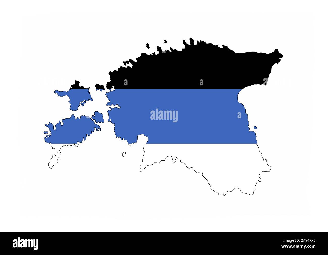 estonia flag map Stock Photo - Alamy