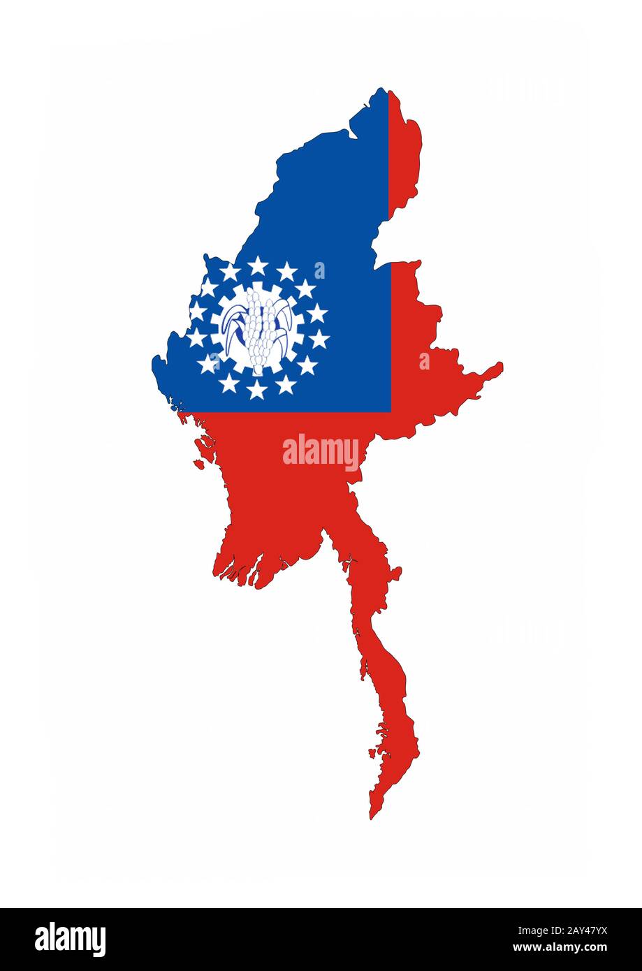 Myanmar flag and map hi-res stock photography and images - Alamy