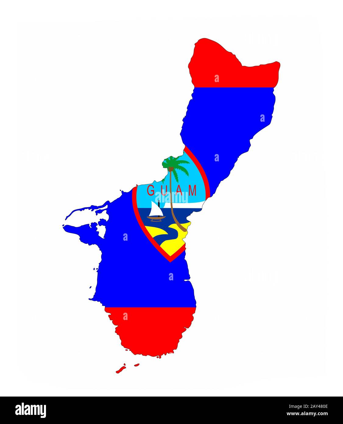 guam flag map Stock Photo - Alamy