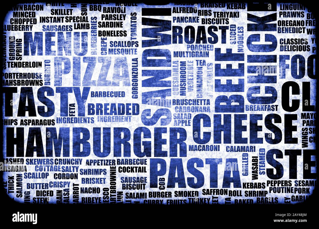 Blue Food Menu Stock Photo - Alamy