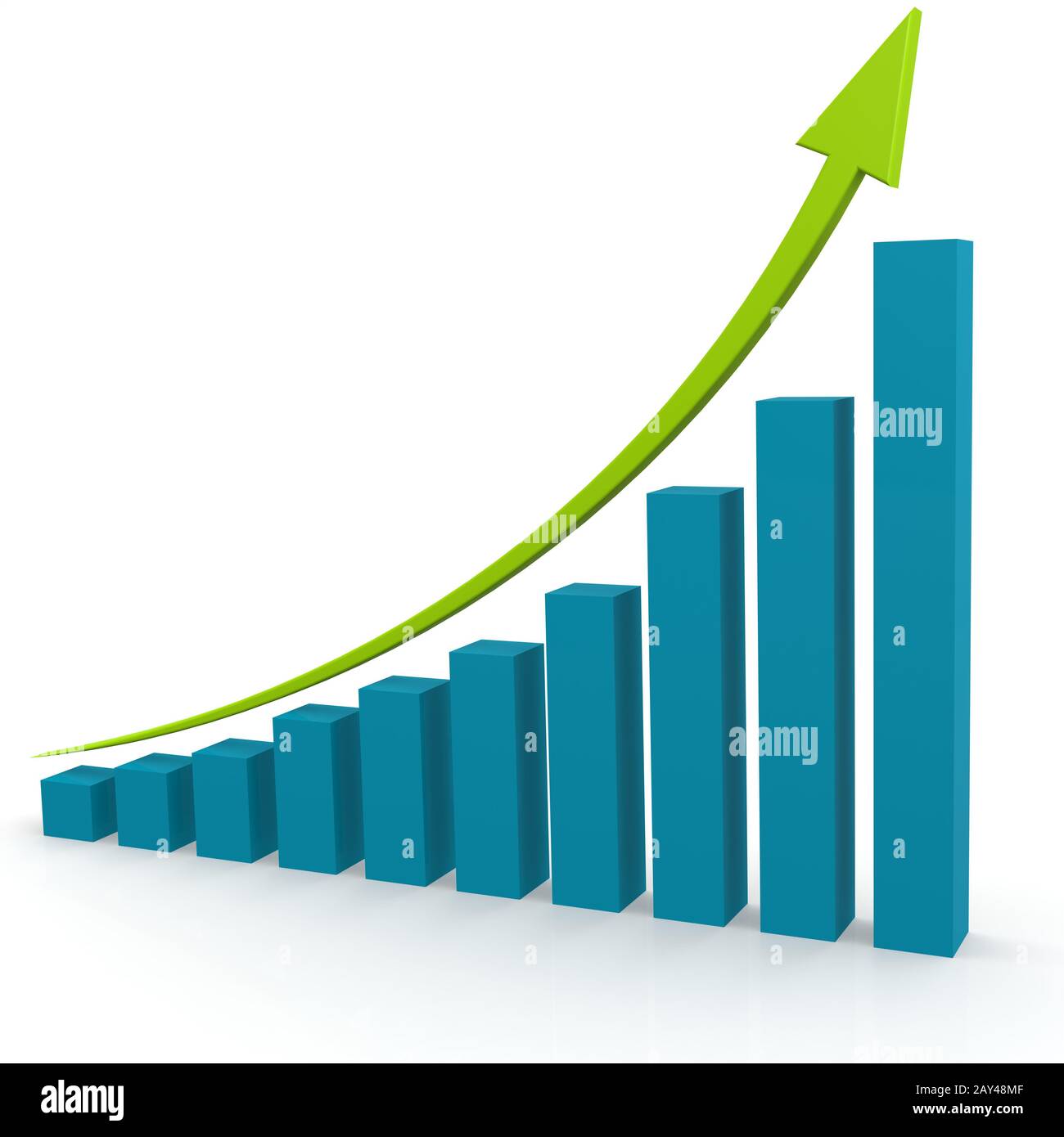 Green arrow on blue graph Stock Photo - Alamy