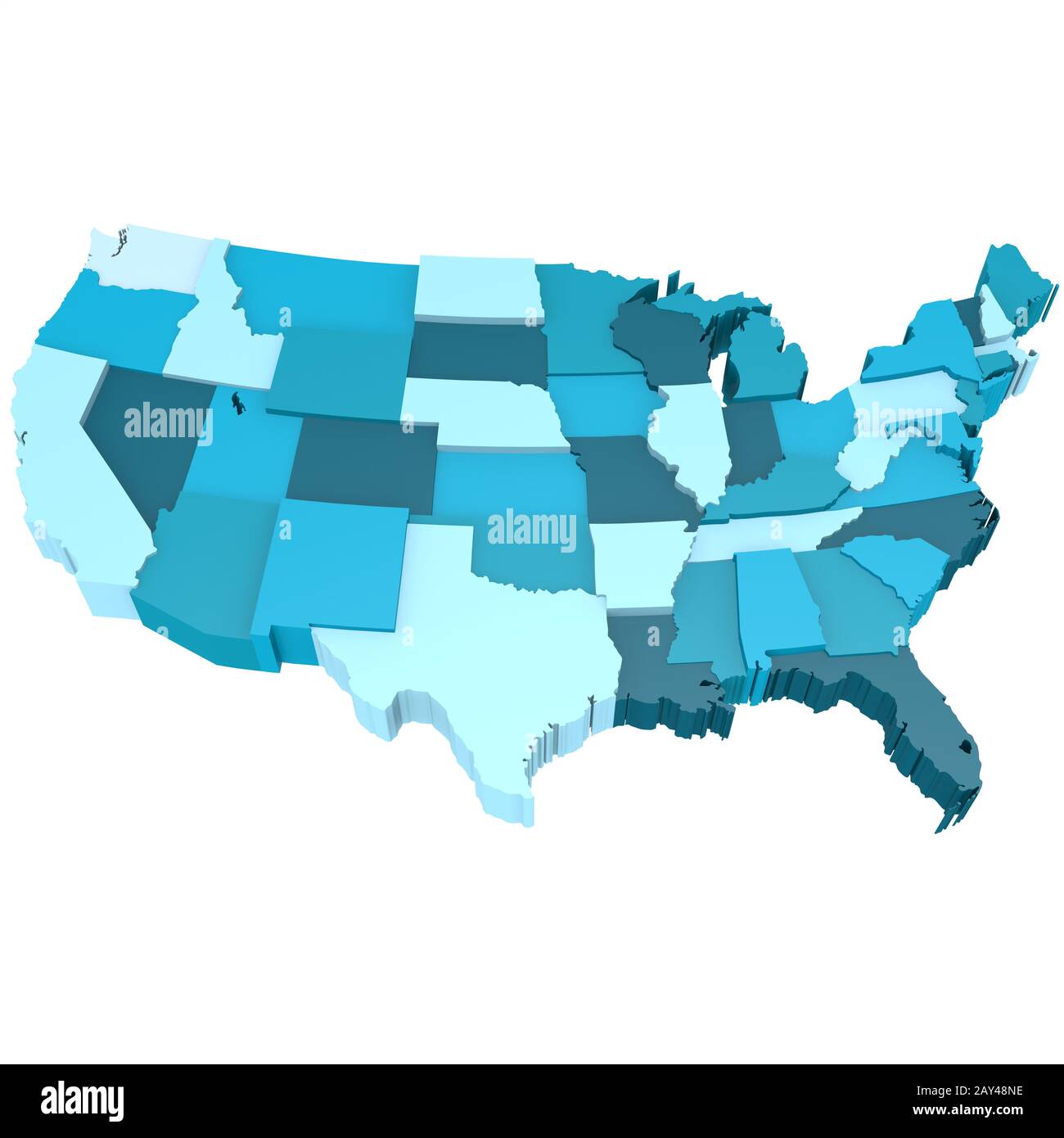 Blue USA map Stock Photo - Alamy