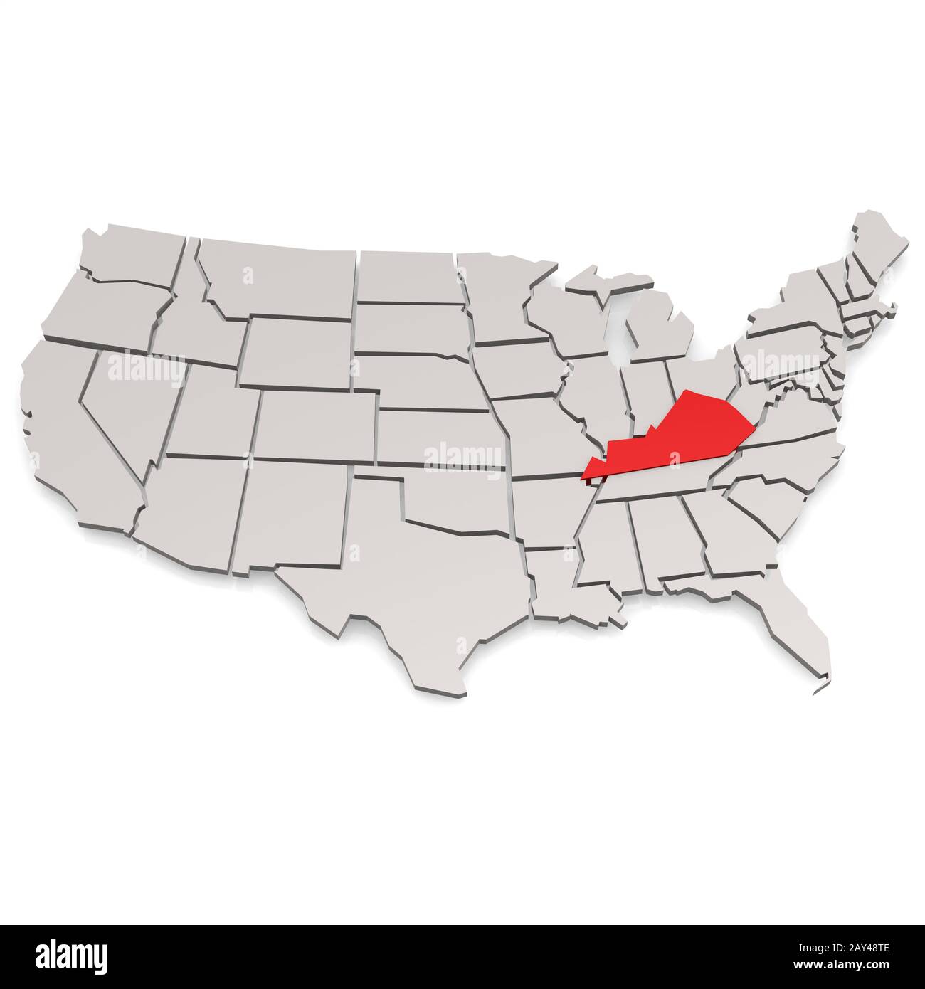 Physical map kentucky hi-res stock photography and images - Alamy