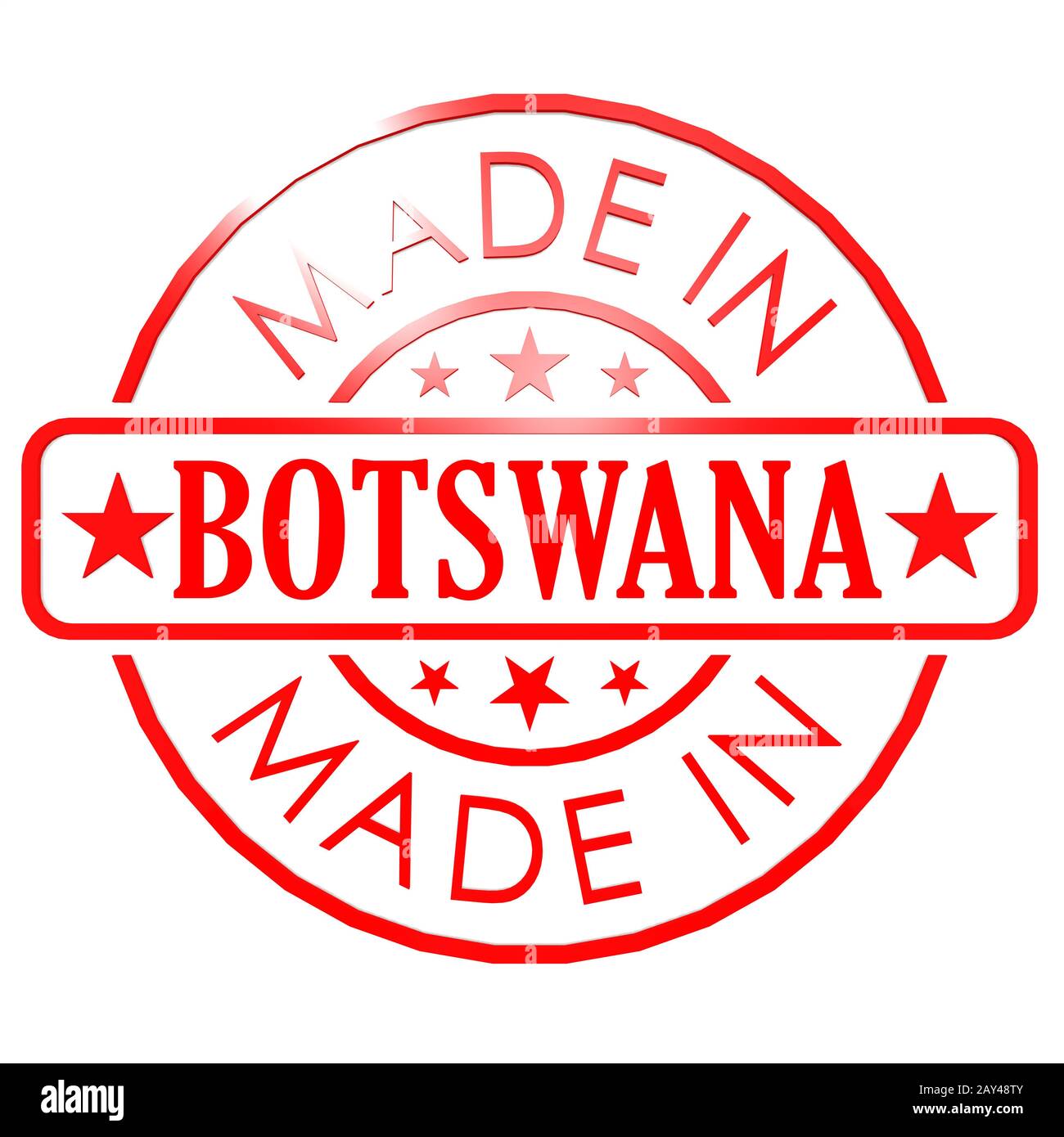 Made in Botswana red seal Stock Photo - Alamy