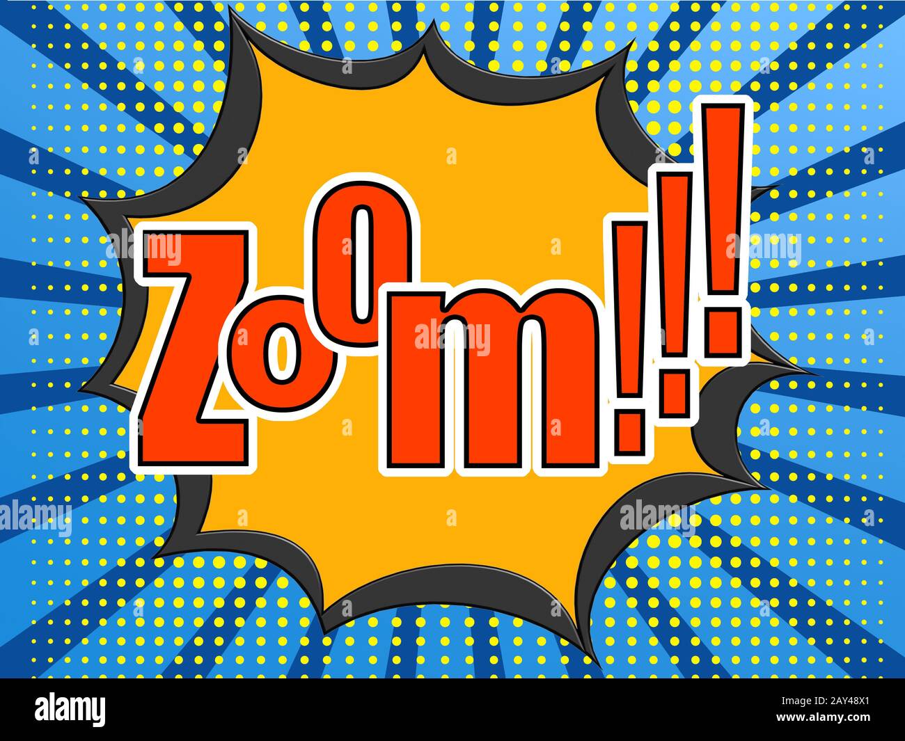Zoom comic speech bubble Stock Photo - Alamy
