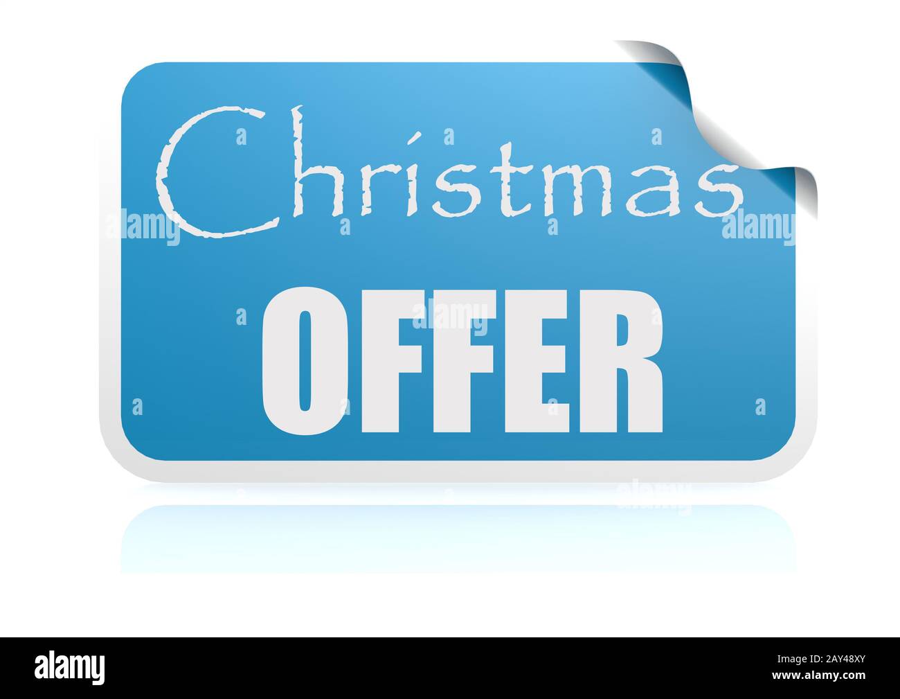 Christmas offer blue sticker Stock Photo - Alamy