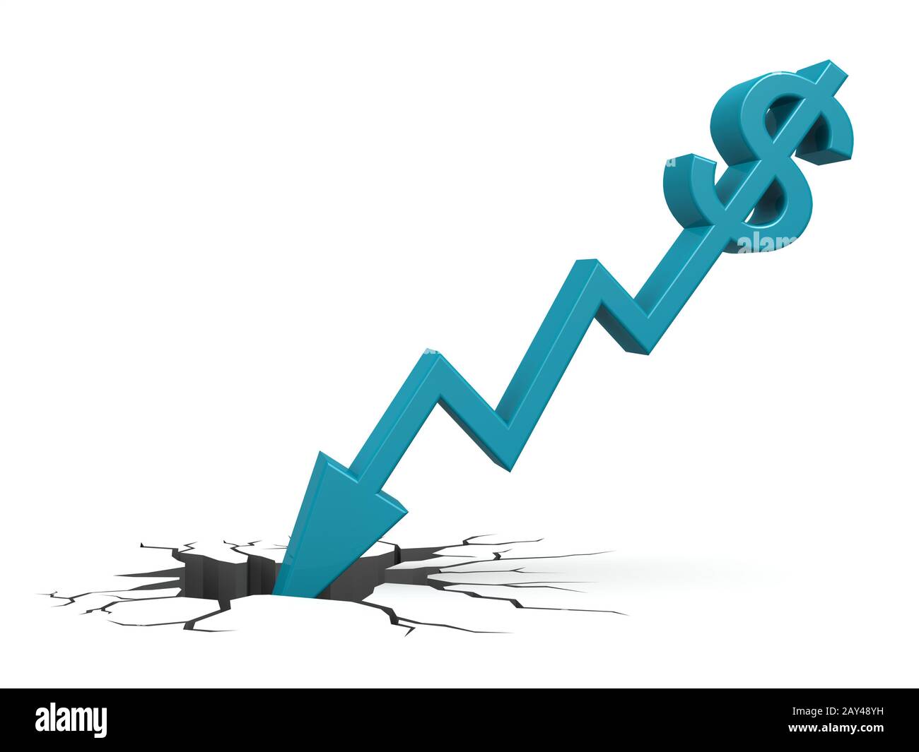 Dollar price falling graph Cut Out Stock Images & Pictures - Alamy