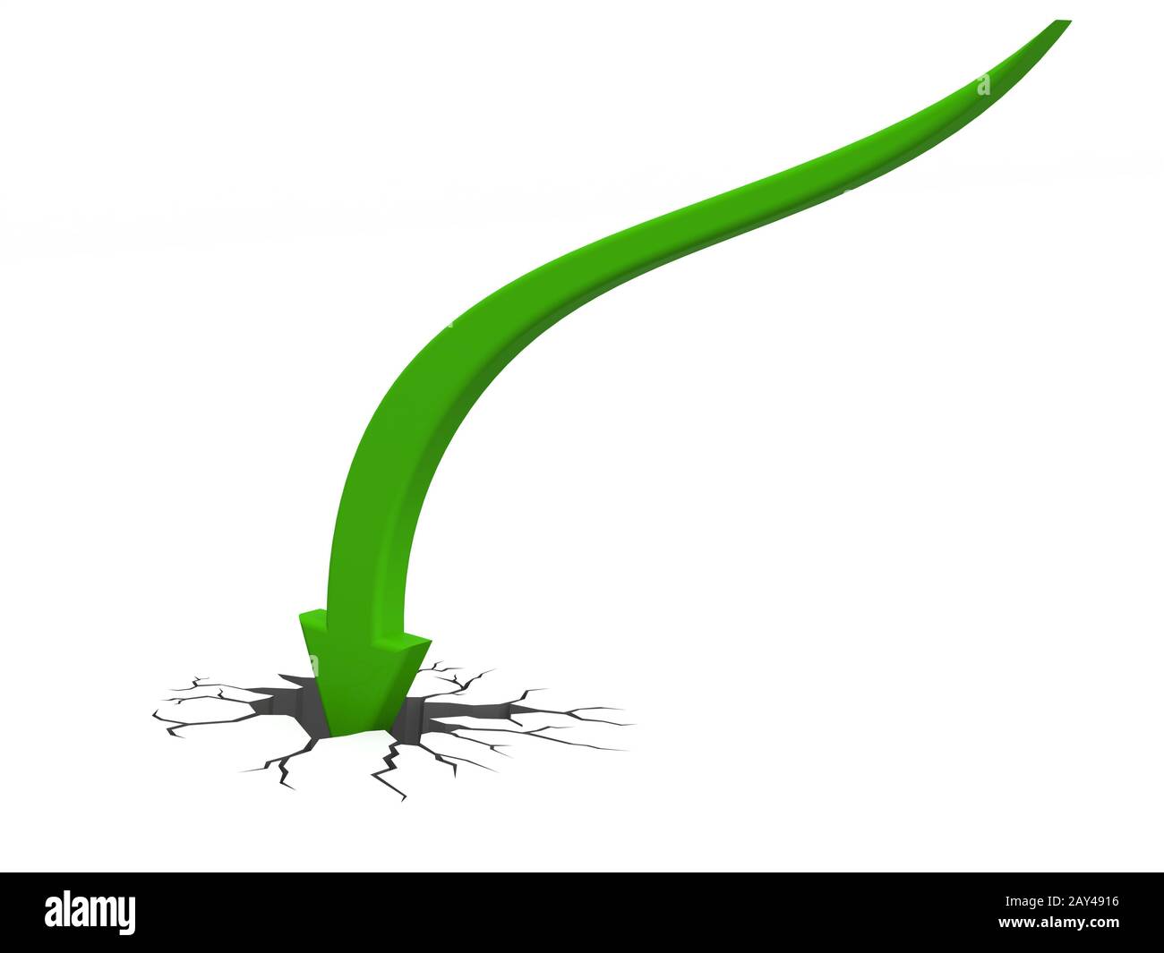 Green arrow down Stock Photo - Alamy