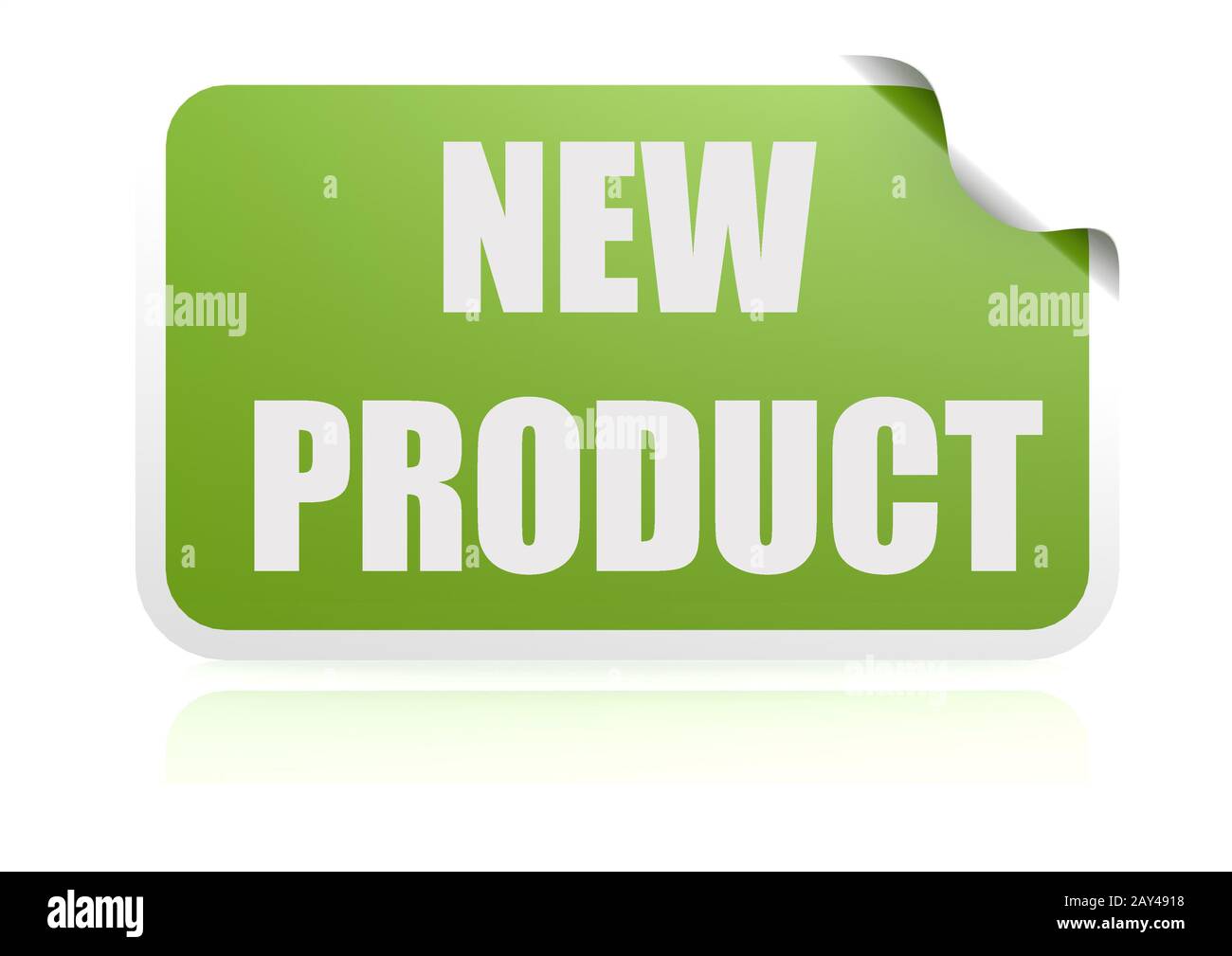 New product green sticker Stock Photo - Alamy