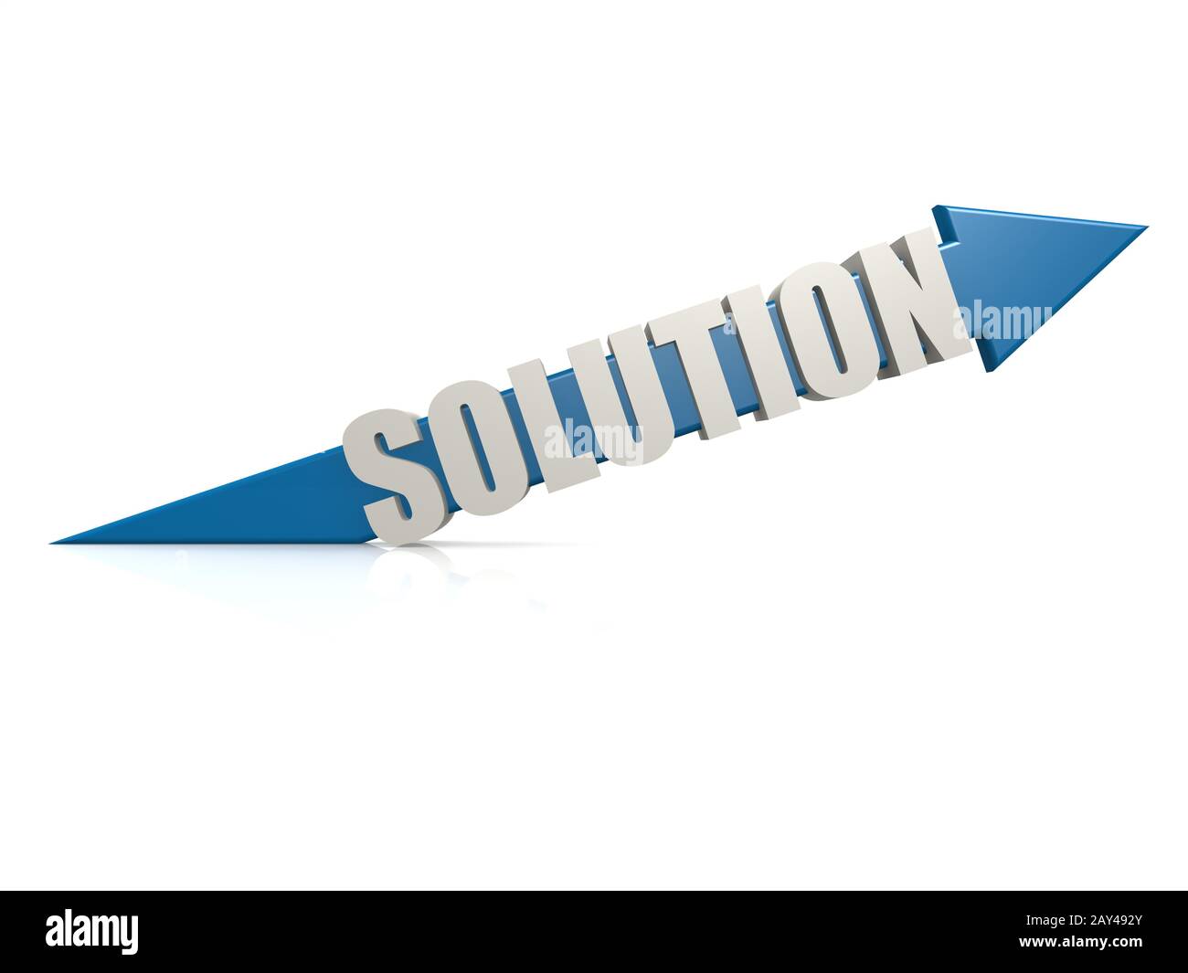 Blue solution arrow Stock Photo - Alamy